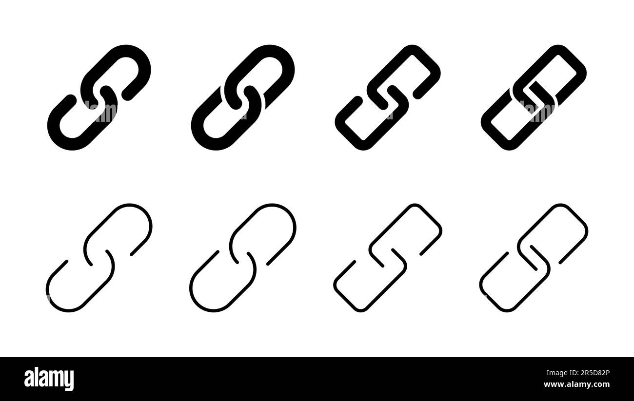 Link icon set. Hyperlink chain symbol Stock Vector Image & Art - Alamy