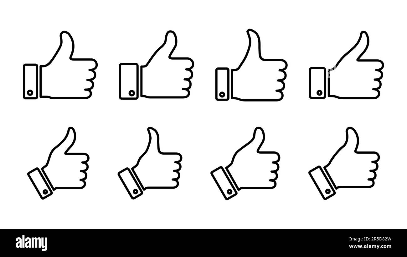 Thumbs up icon set. Hand like. Like icon vector Stock Vector Image ...