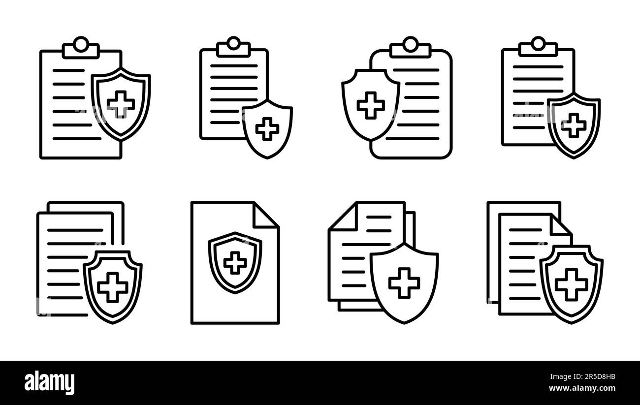 Medical insurance icon set. health insurance icon Stock Vector Image ...