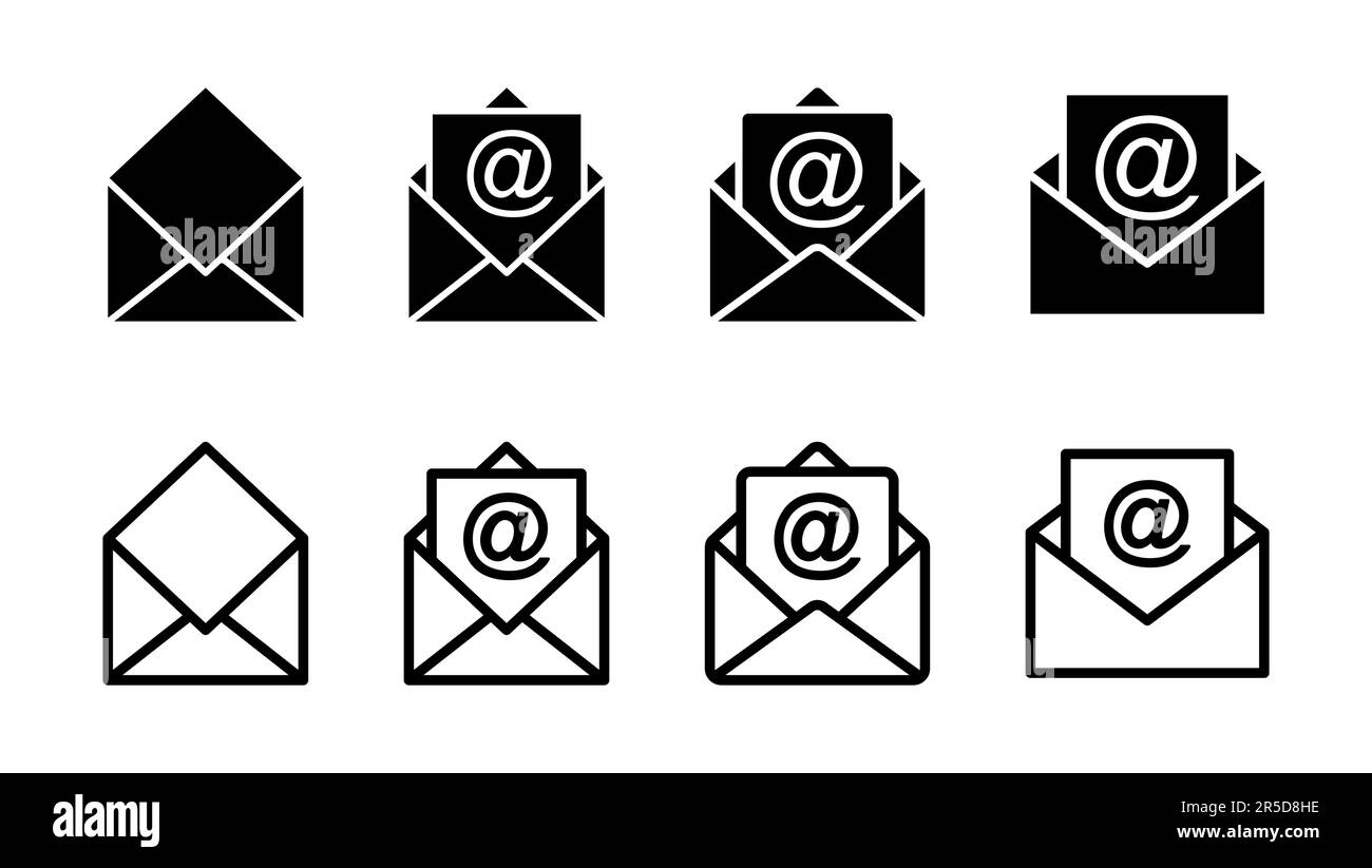 Mail icon set. email icon vector. E-mail icon. Envelope illustration ...