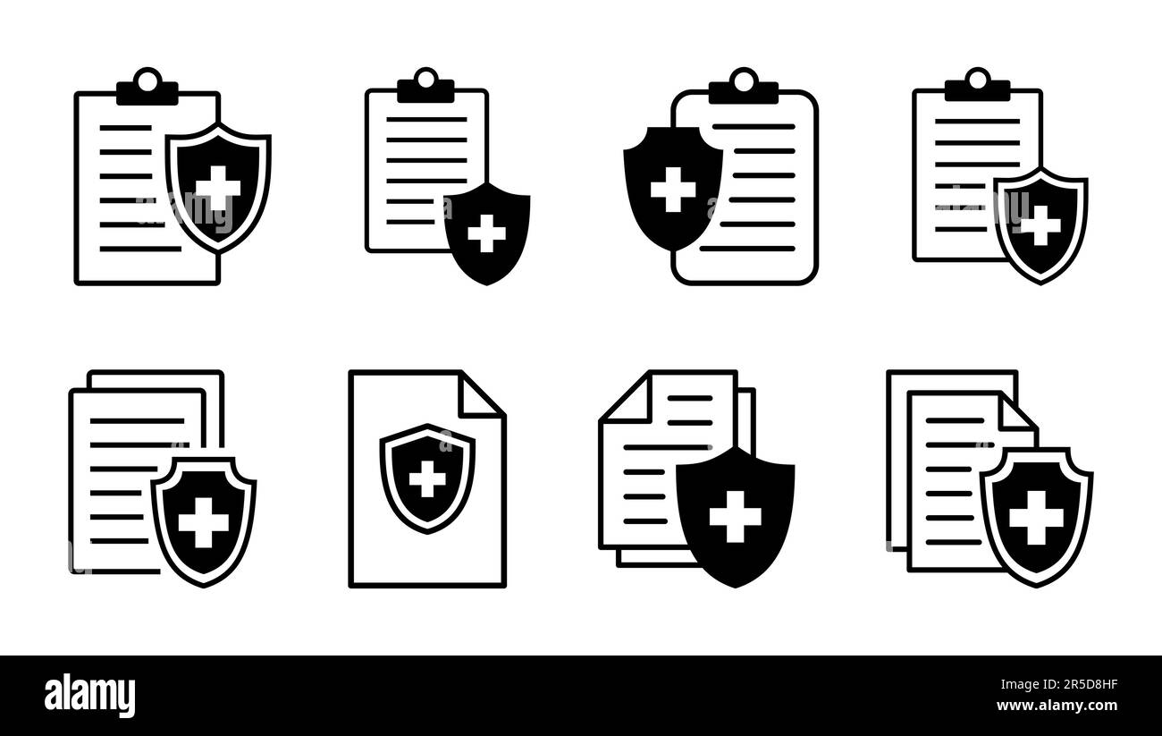 Medical insurance icon set. health insurance icon Stock Vector Image ...