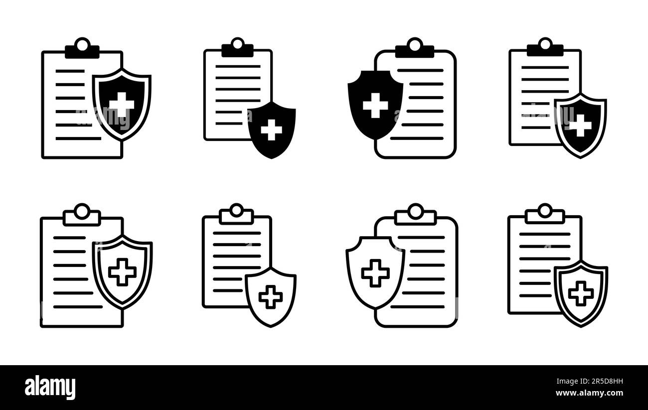 Medical insurance icon set. health insurance icon Stock Vector Image ...