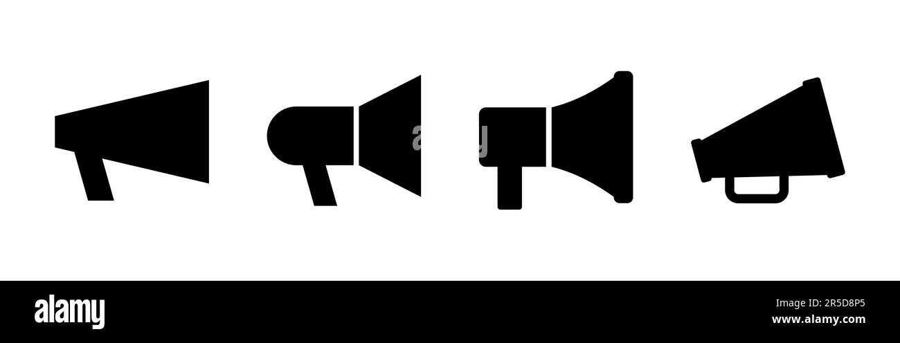 Megaphone icon set. Loudspeaker icon vector Stock Vector Image & Art ...