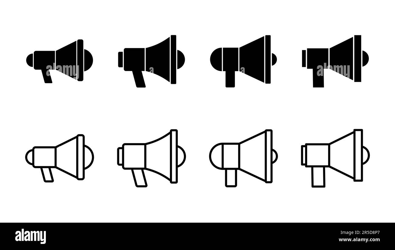 Megaphone icon set. Loudspeaker icon vector Stock Vector Image & Art ...