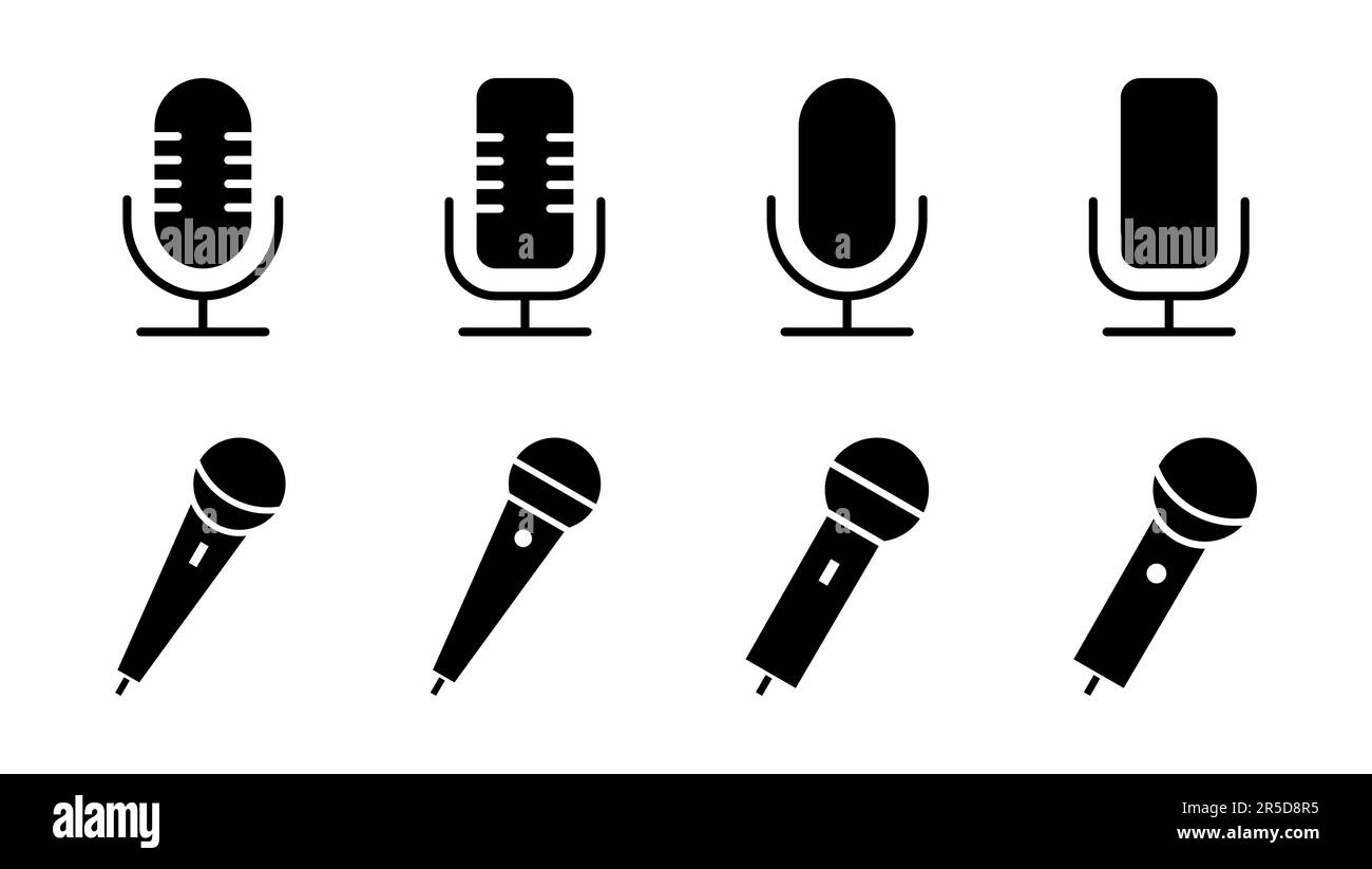 Microphone icon set. karaoke icon vecto Stock Vector Image & Art - Alamy