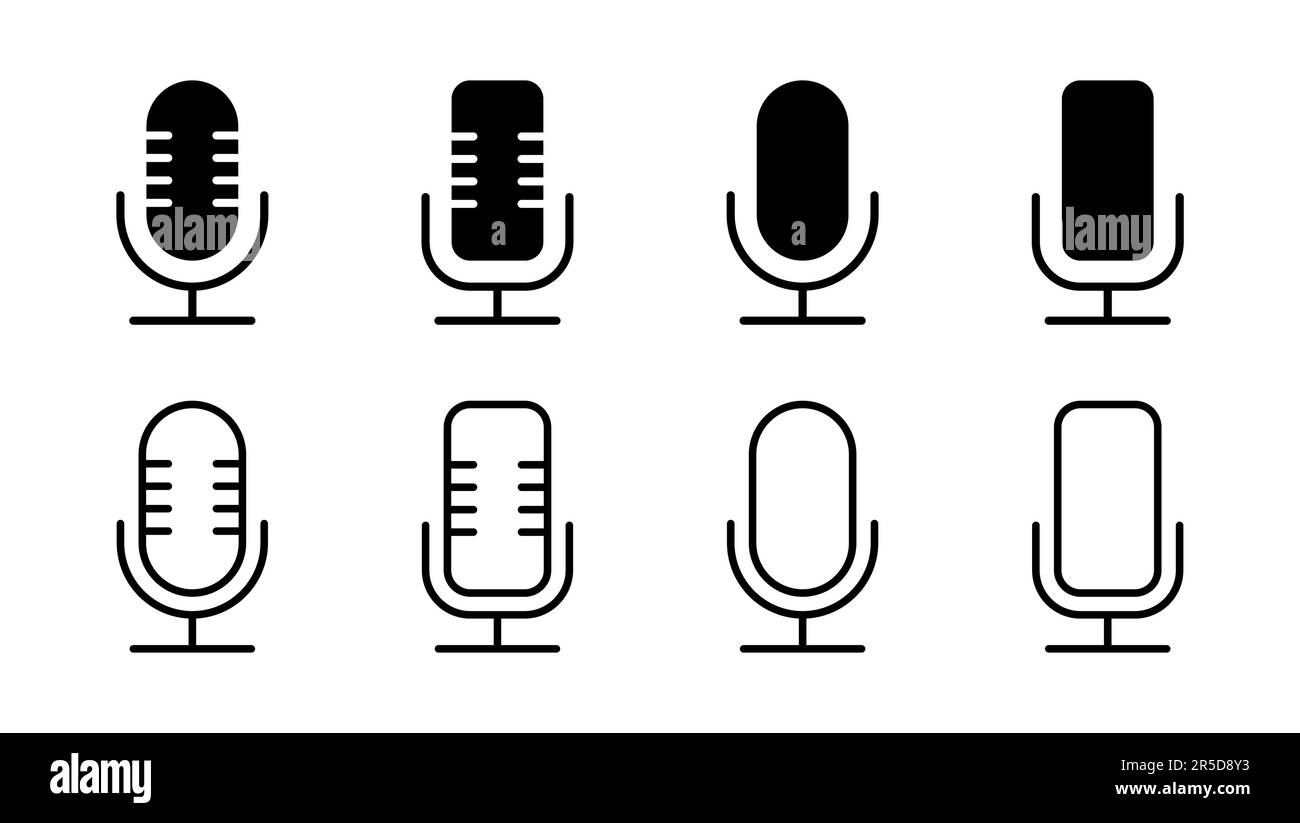 Microphone icon set. karaoke icon vecto Stock Vector Image & Art - Alamy