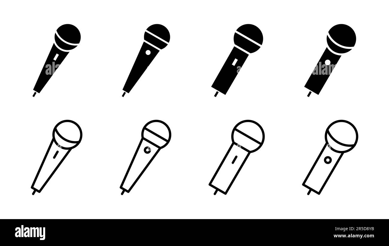 Microphone icon set. karaoke icon vecto Stock Vector Image & Art - Alamy