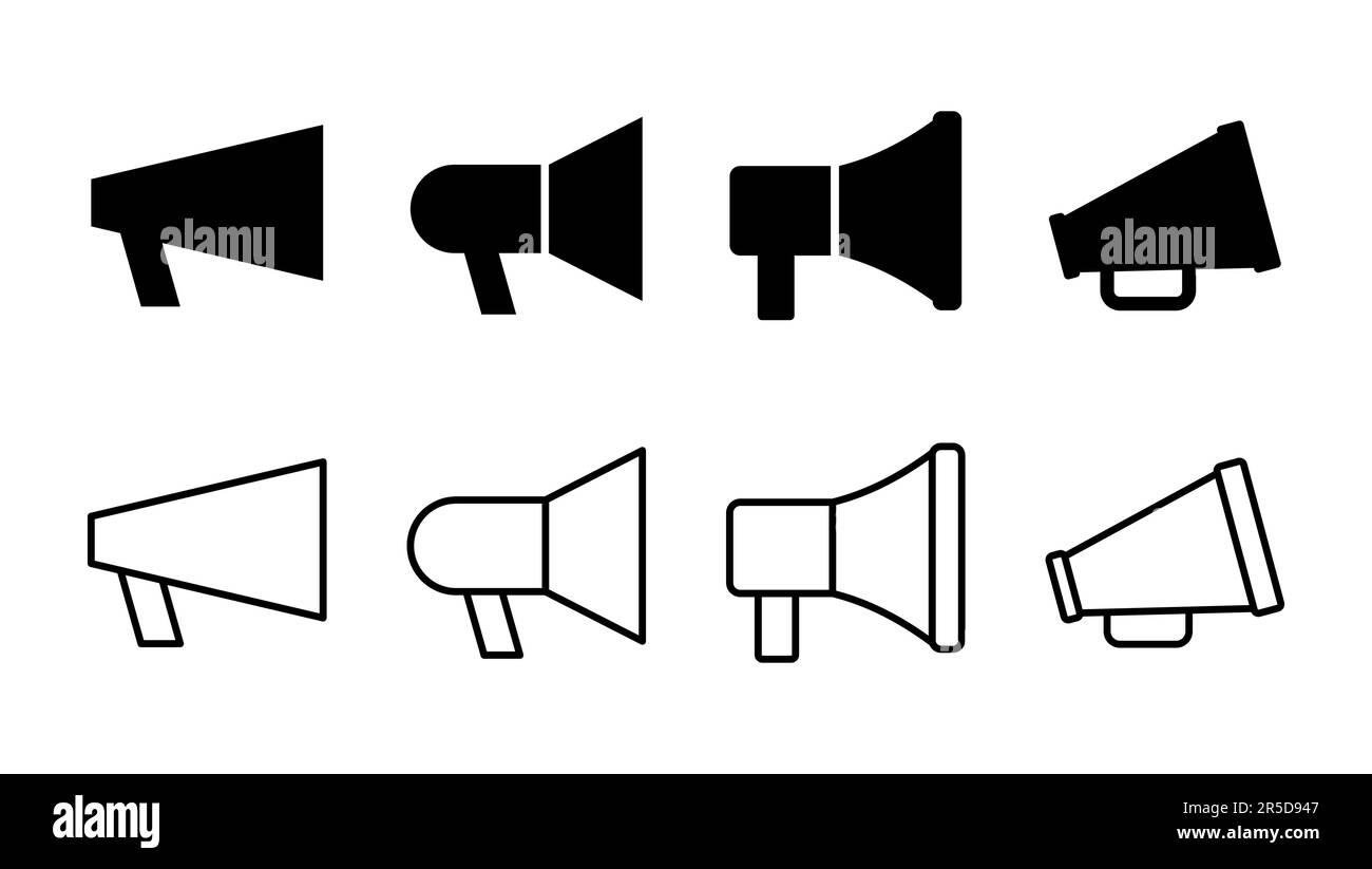 Megaphone icon set. Loudspeaker icon vector Stock Vector Image & Art ...