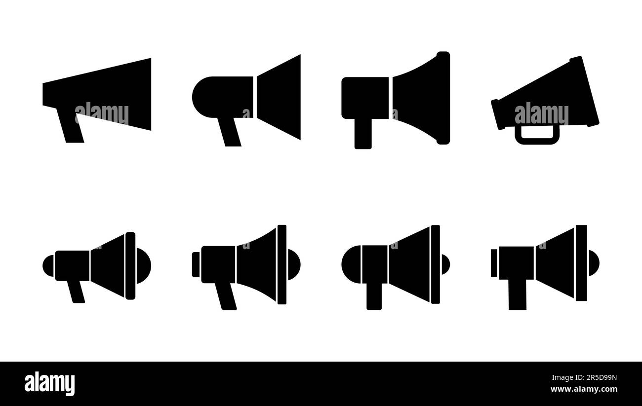 Megaphone icon set. Loudspeaker icon vector Stock Vector Image & Art ...