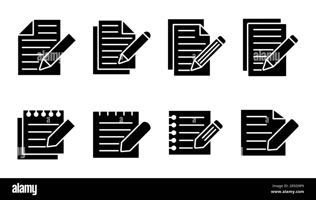 Note icon set. notepad icon vector Stock Vector Image & Art - Alamy
