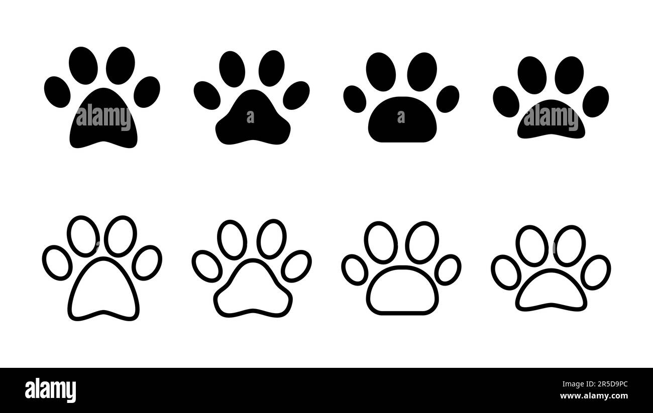 Paw icon set. paw print icon vector. dog or cat paw Stock Vector Image ...