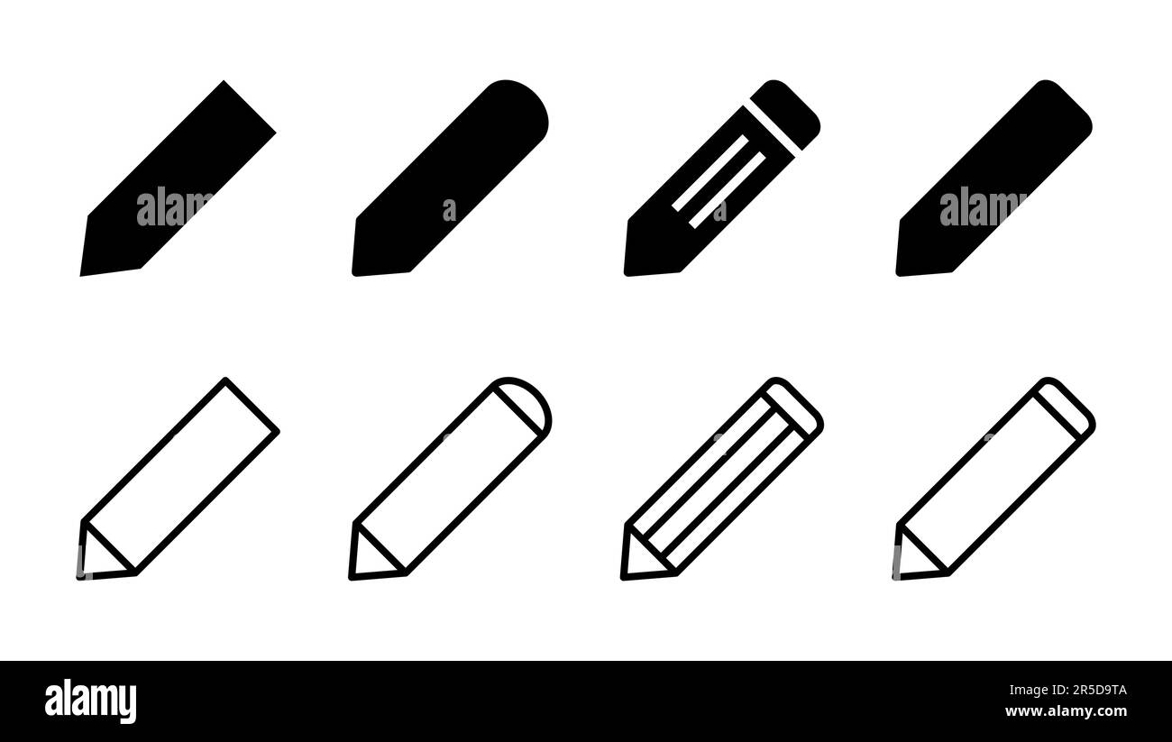 Pencil icon set. pen symbol. edit icon vector Stock Vector Image & Art ...