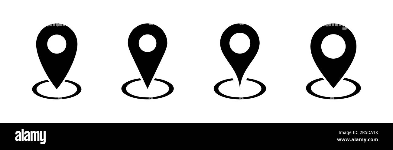 Pin icon set. Location icon vector. destination icon. map pin Stock ...