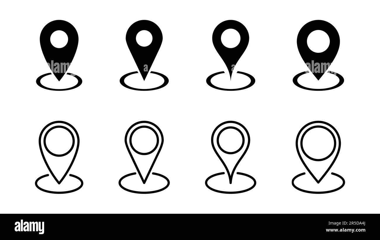 Pin icon set. Location icon vector. destination icon. map pin Stock ...