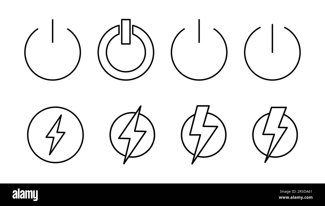 Power icon set. Power Switch Icon. Electric power Stock Vector Image ...