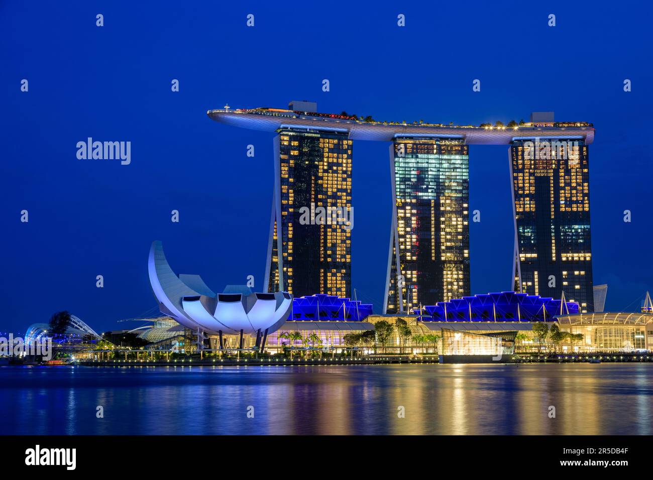 Marina Bay is an upscale area of skyscrapers, posh hotels and luxury ...