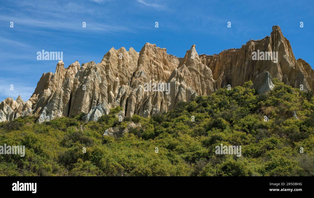 The amazing clay cliffs in Omarama NZ. They are made from many layers ...