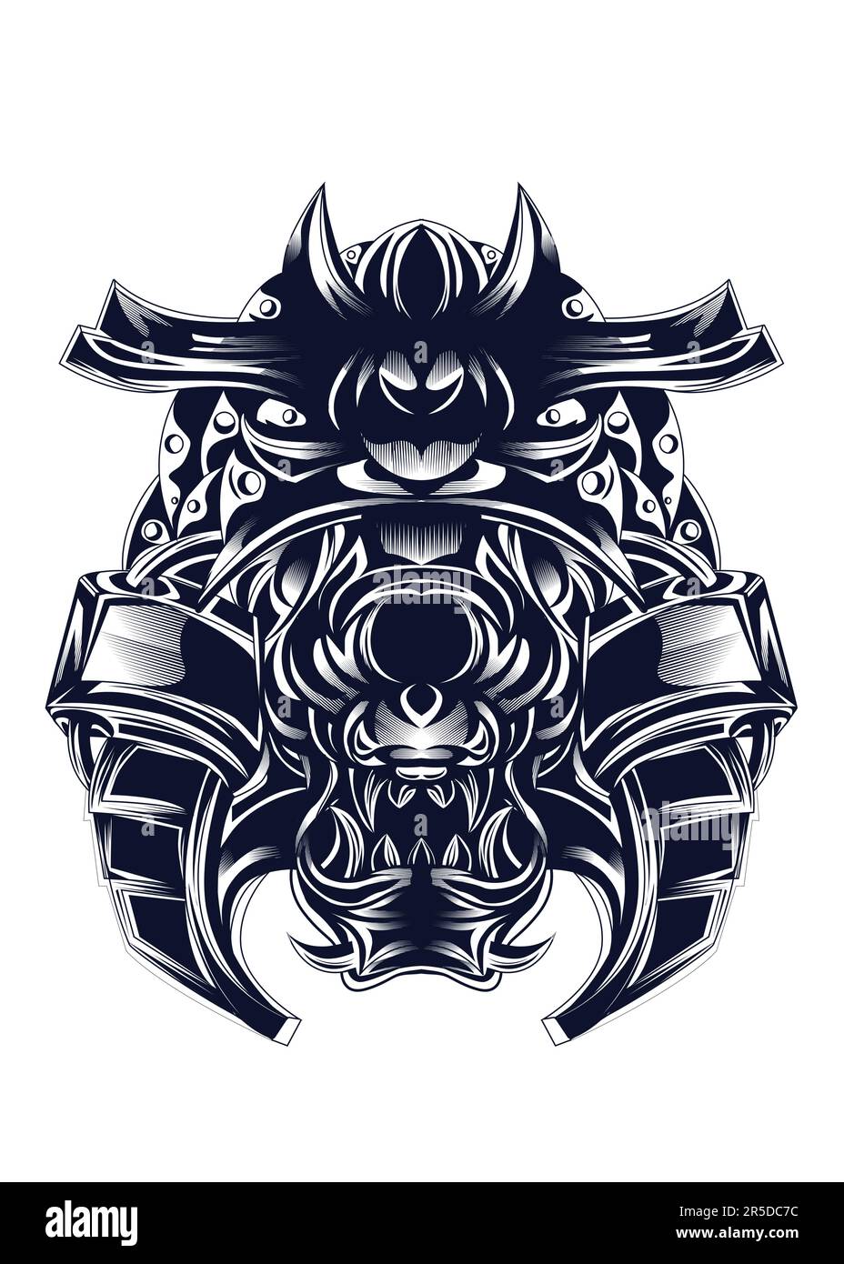 A samurai head suitable as a birthday gift, poster or community who ...