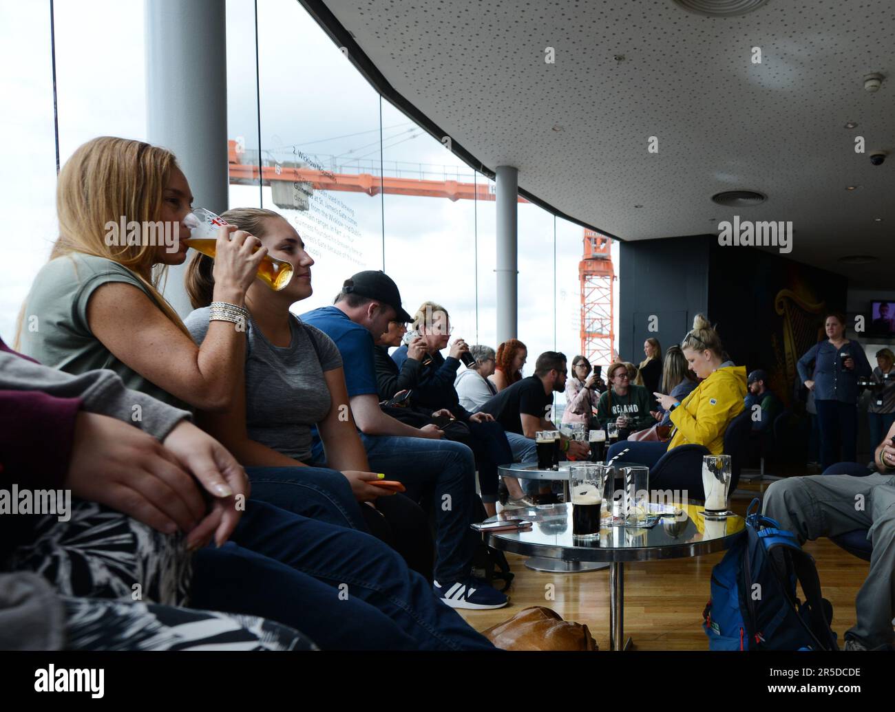 Enjoying a pint of Guinness Stout at the rooftop bar at the Guinness ...