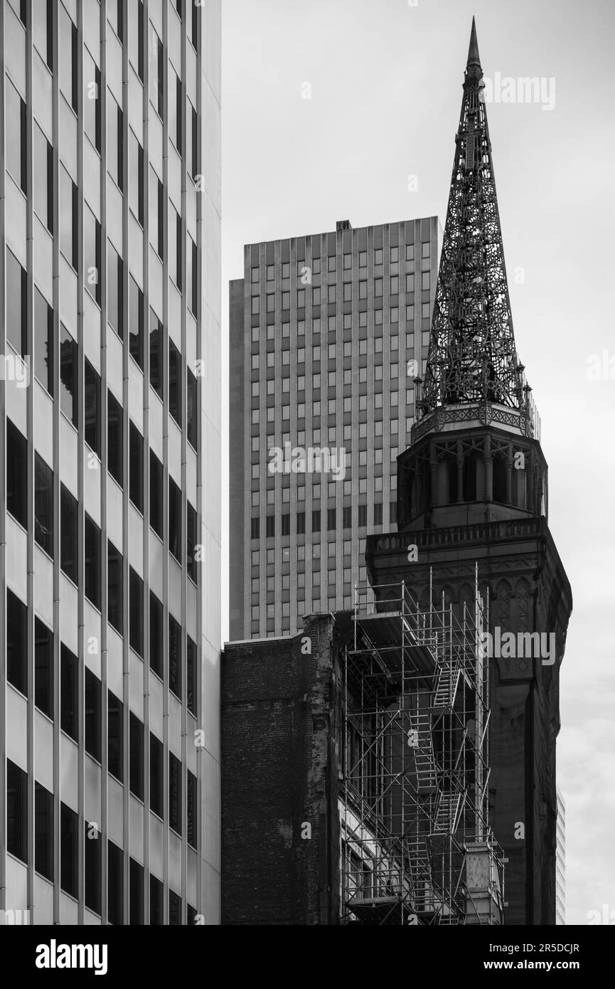 The varied architecture of the high rises in Pittsburgh, Pennsylvania ...