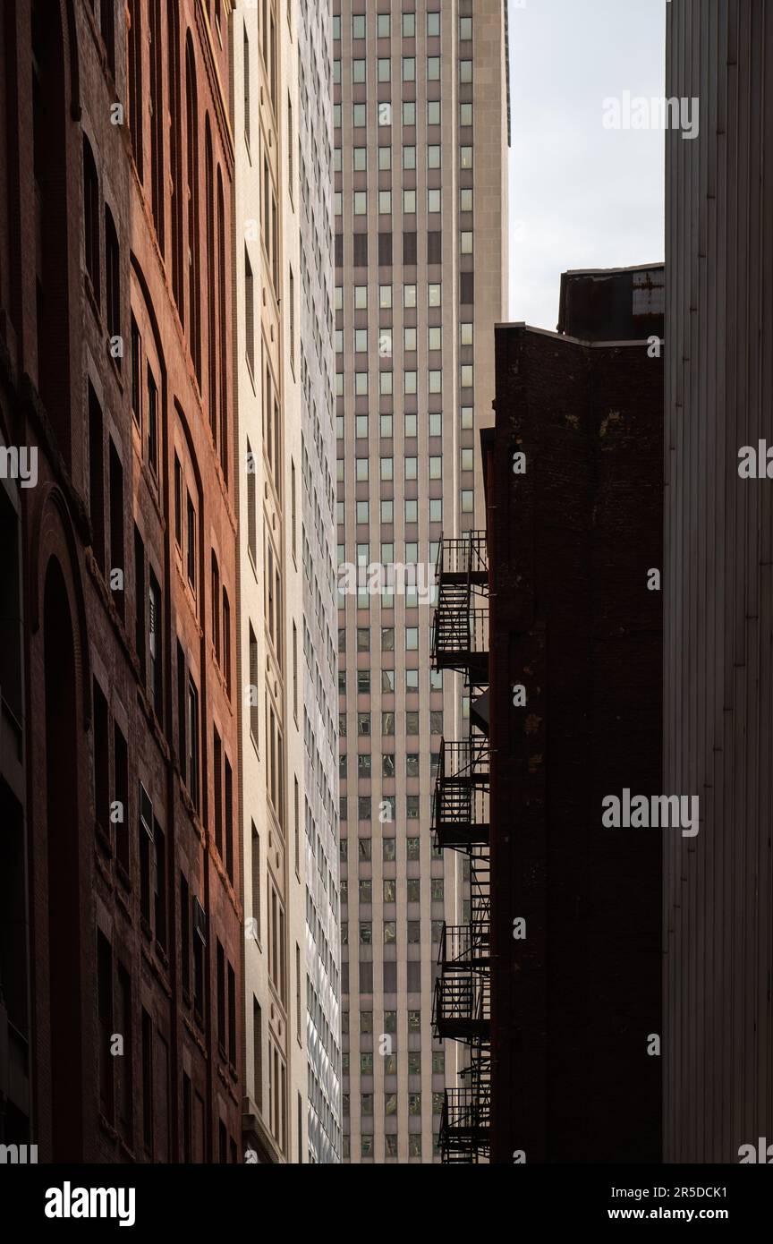 The varied architecture of the high rises in Pittsburgh, Pennsylvania ...