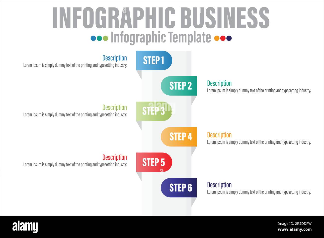 Abstract infographics number options template with Six 6 steps, with ...