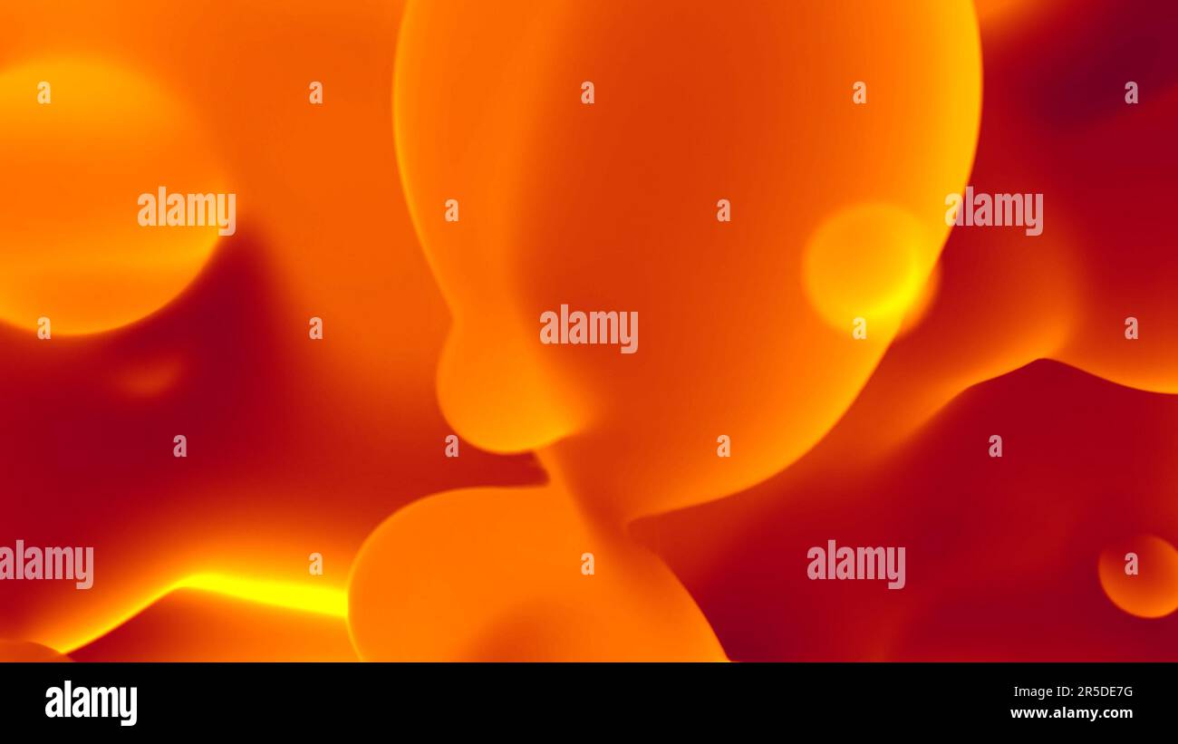 yellow and orange fantastic gentle bubbles like lava lamp - abstract 3D illustration Stock Photo ...