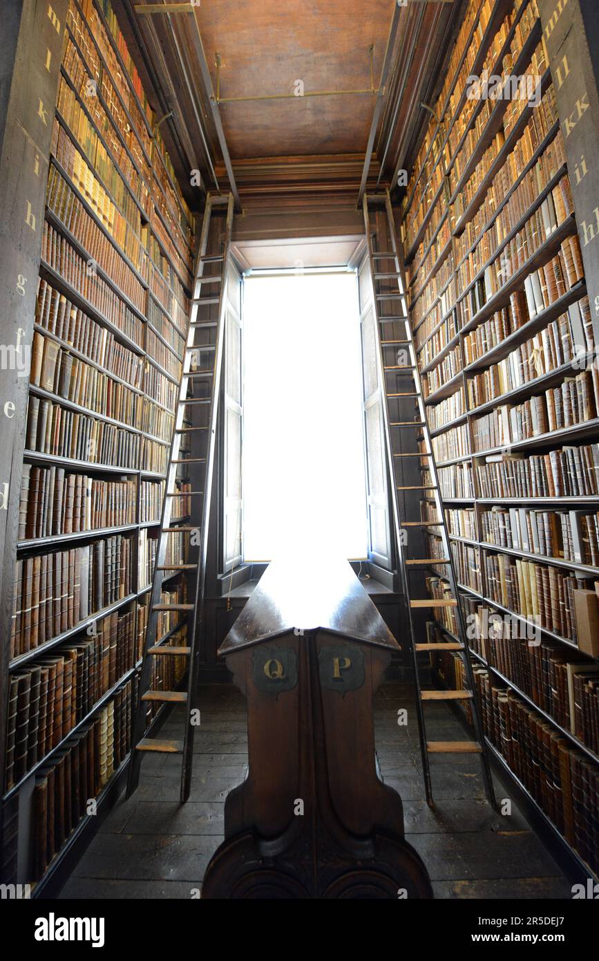 The Long Room at the Trinity College Library in Dublin, Ireland Stock ...