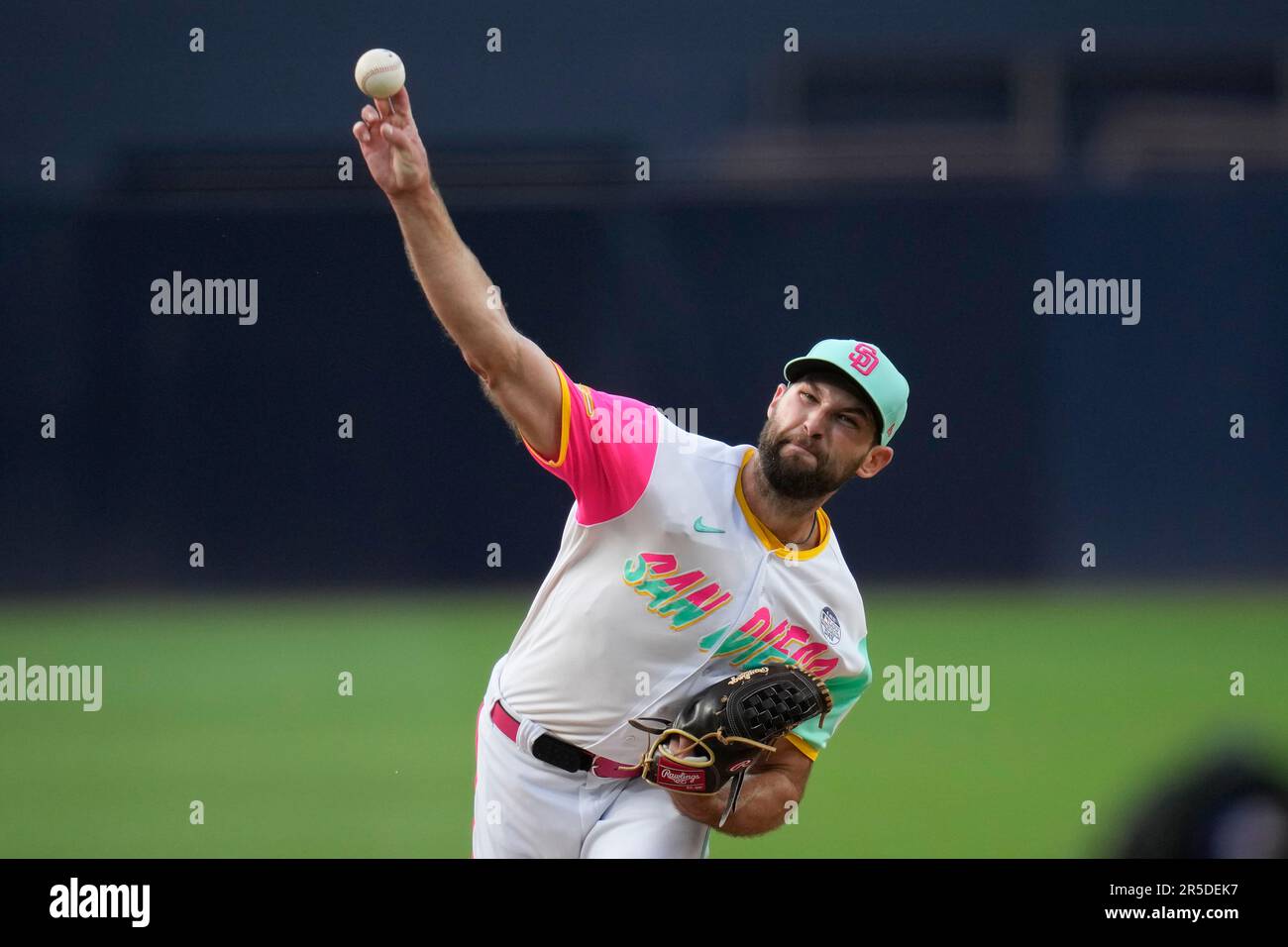 San Diego Padres starting pitcher Michael Wacha works against a Chicago ...