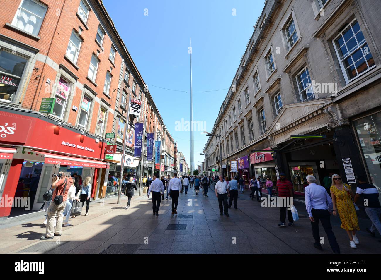 Henry street is a busy shopping pedestrian street in Dublin, Ireland ...