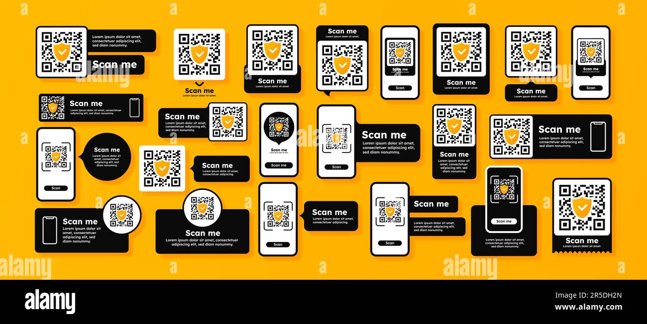 QR code scanning set Stock Vector Image & Art - Alamy