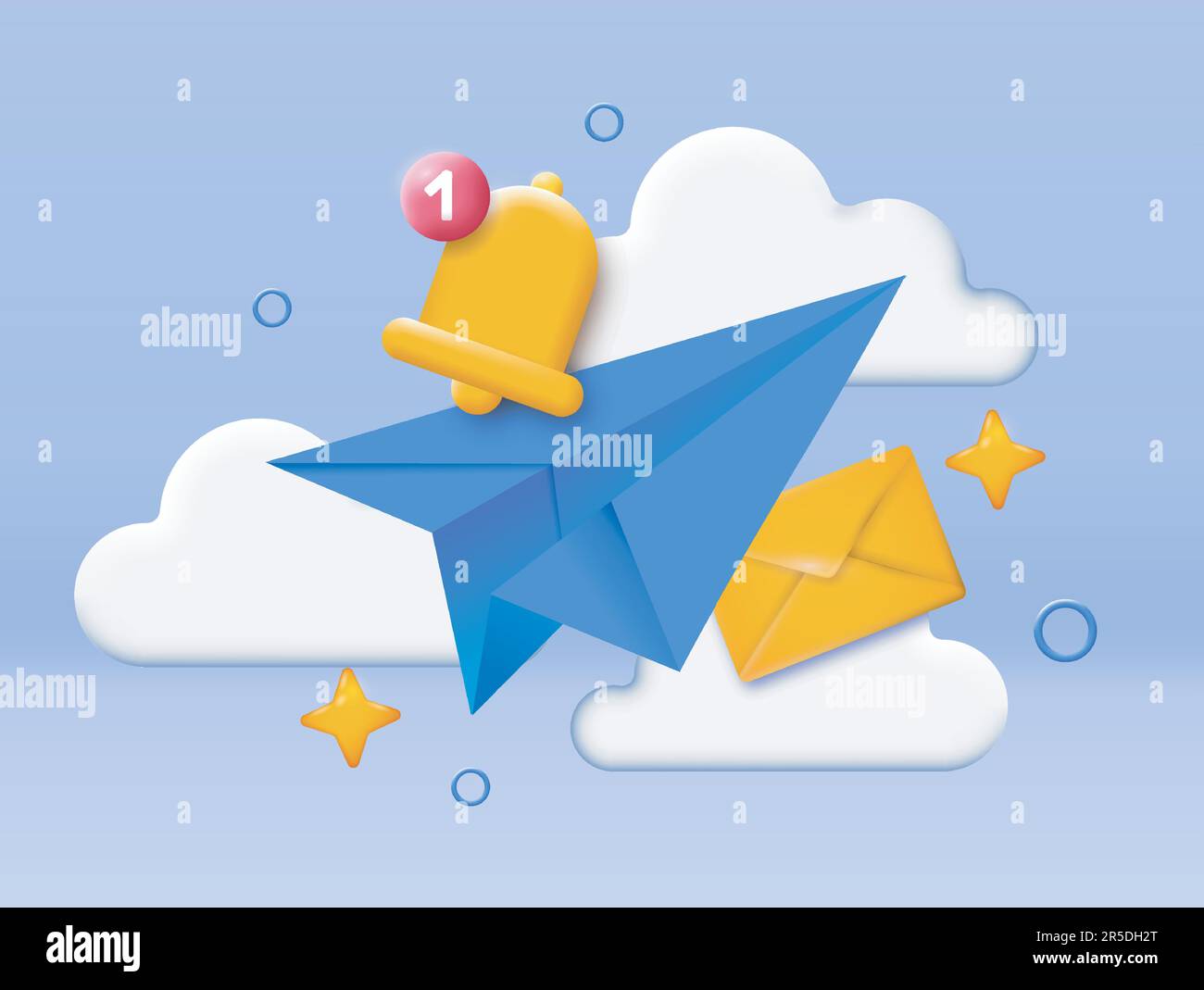 3d paper plane mail Stock Vector Image & Art - Alamy