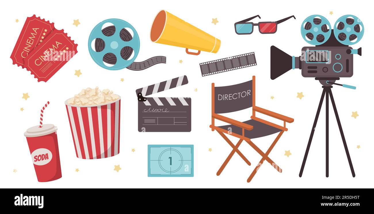 Cinema elements set Stock Vector Image & Art - Alamy