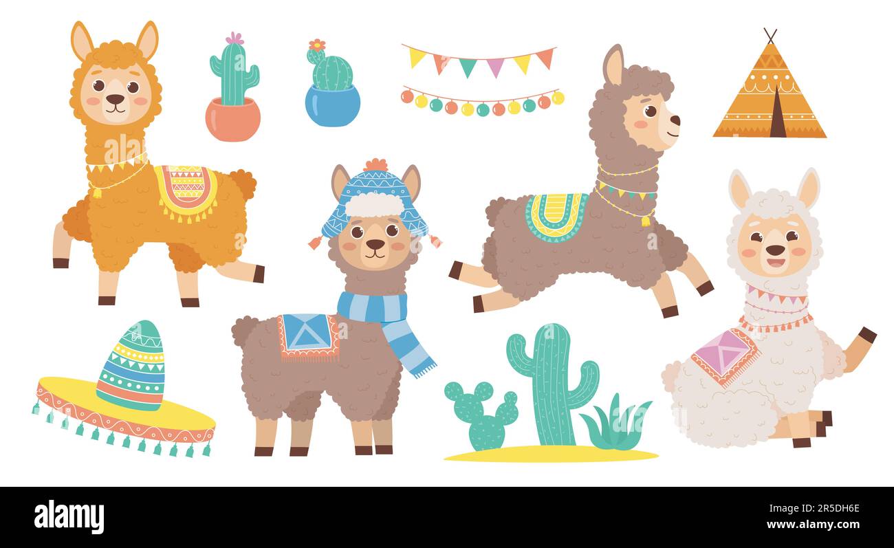 Alpaca set hi-res stock photography and images - Alamy