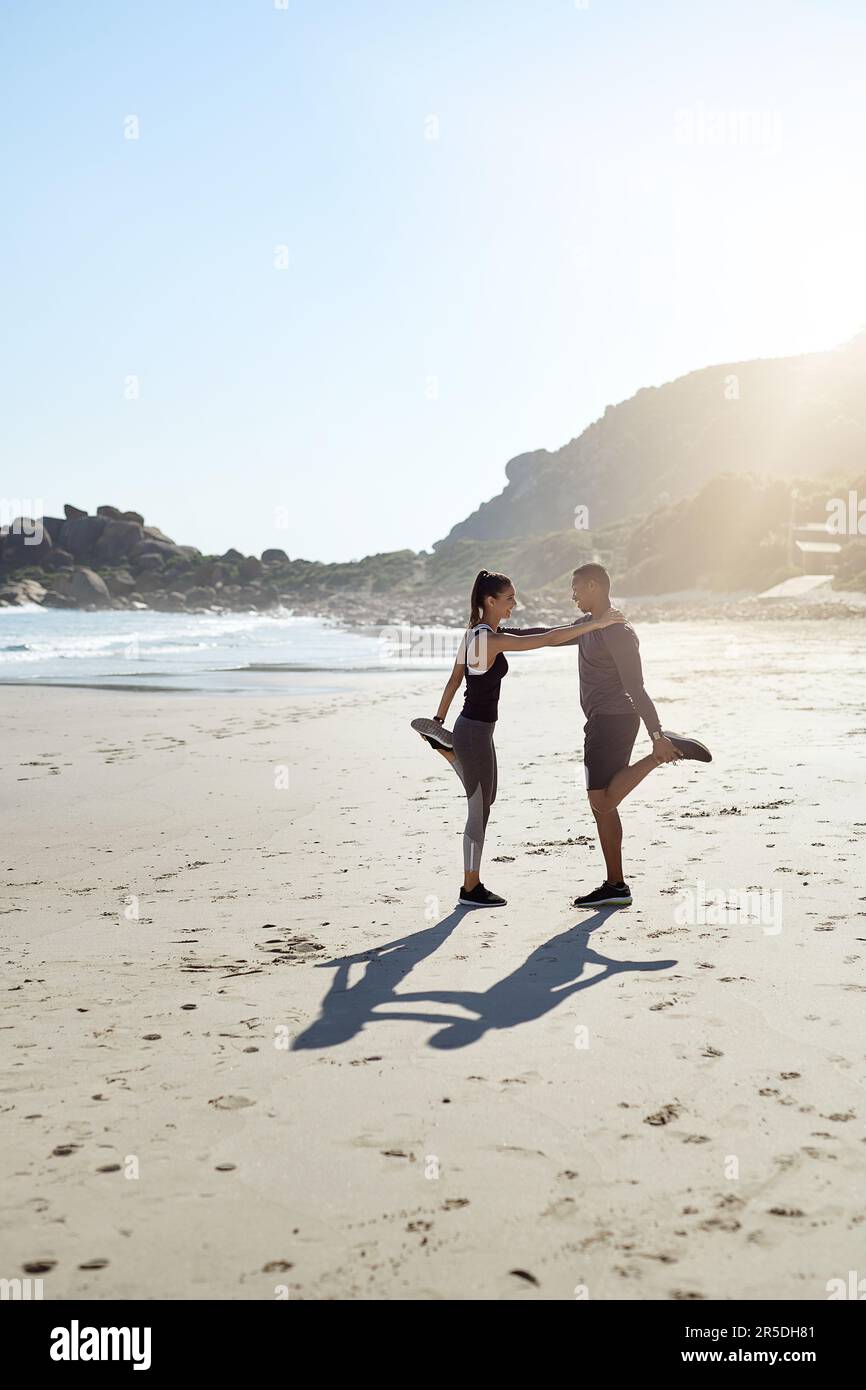 I know I can always lean on you for support. a sporty young couple ...
