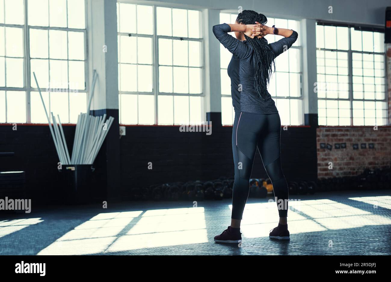 I have the power to shape my body. Rearview shot of an unrecognizable ...