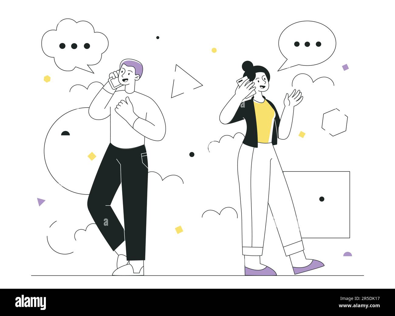 Lady speaking on phone Stock Vector Images - Alamy