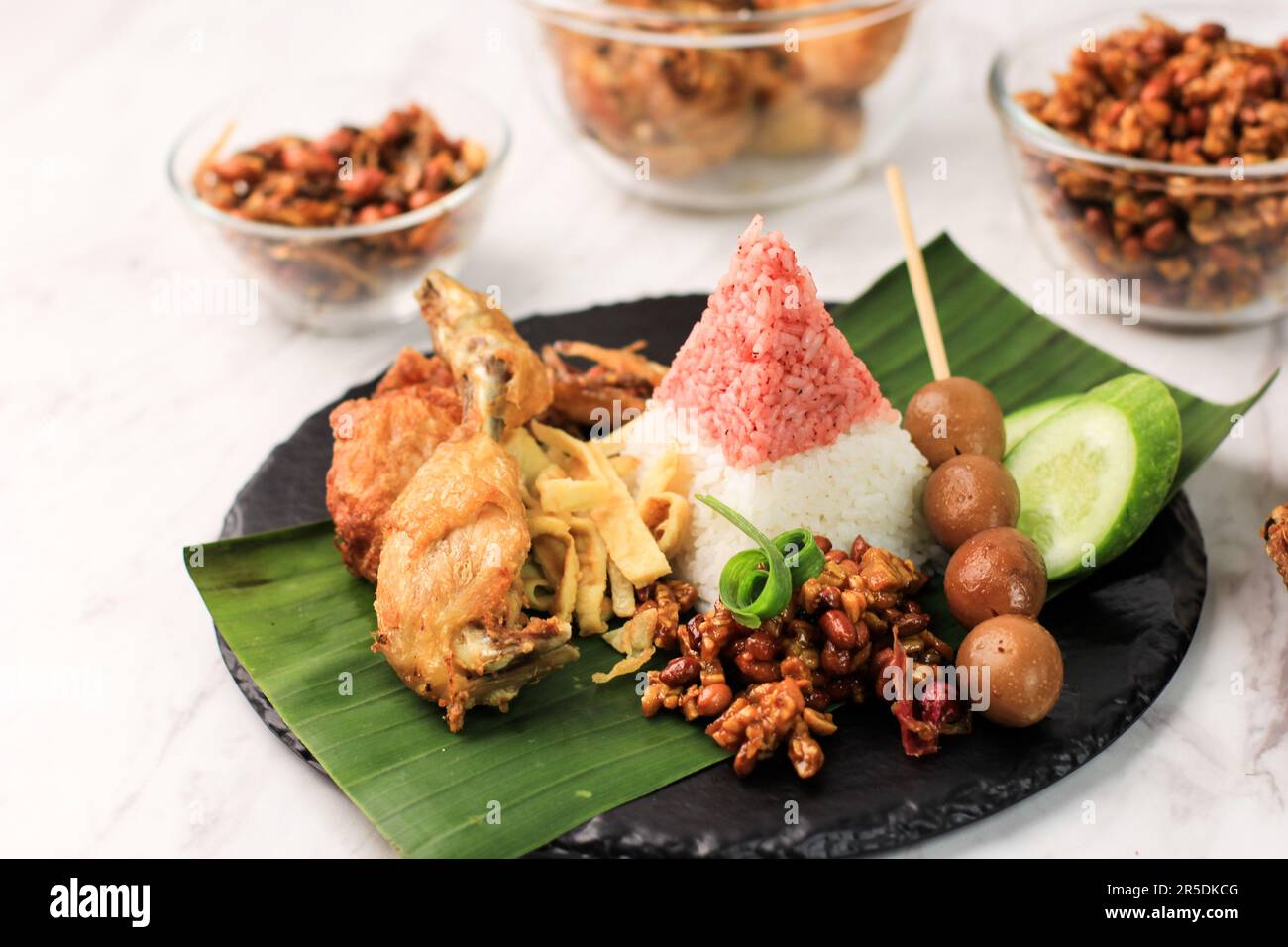 Red and White Mini Tumpeng for Indonesia Independence Day, Cone Shape ...