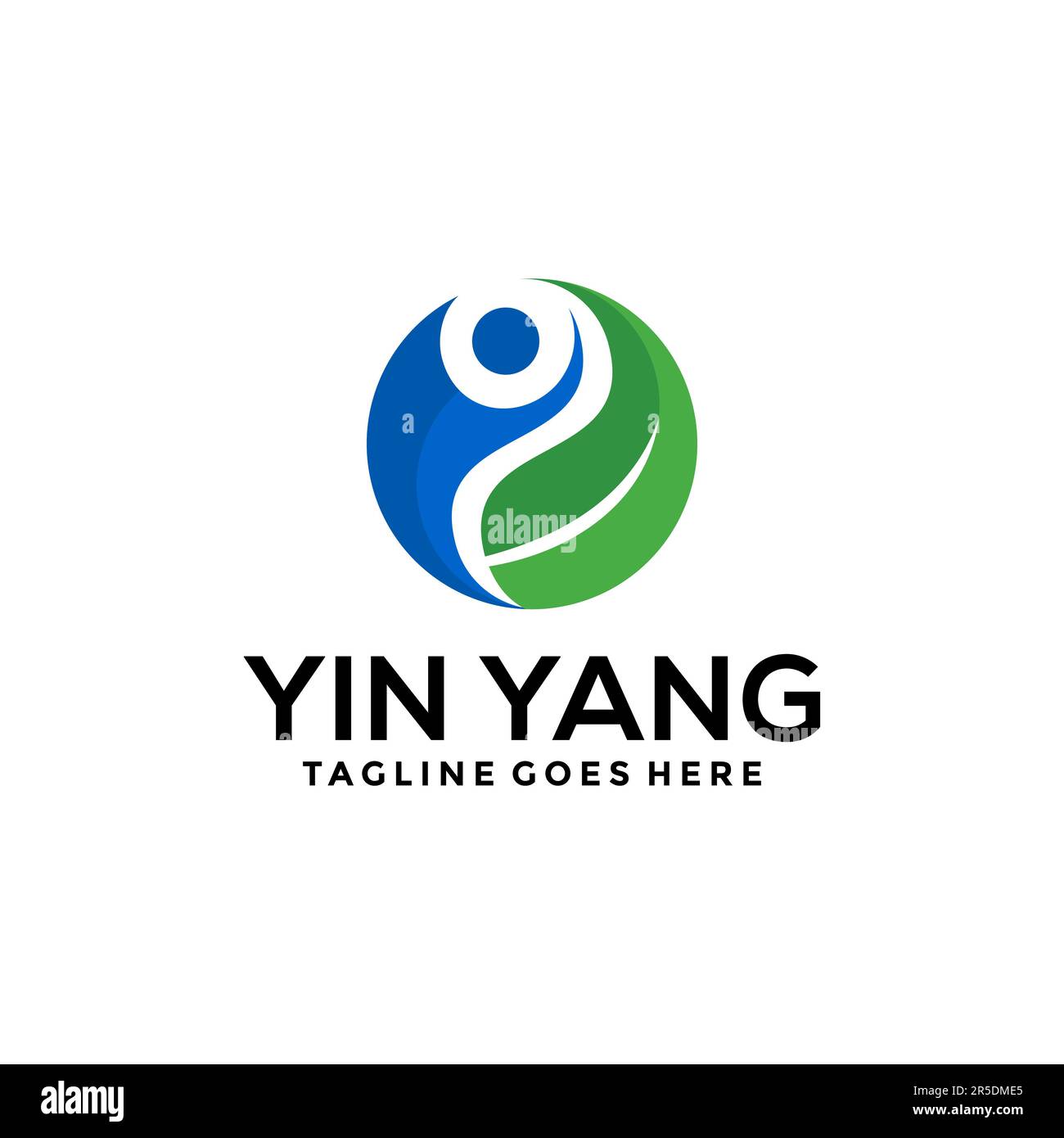 Yin Yang tree Logo Template Design Creative idea Stock Vector Image ...