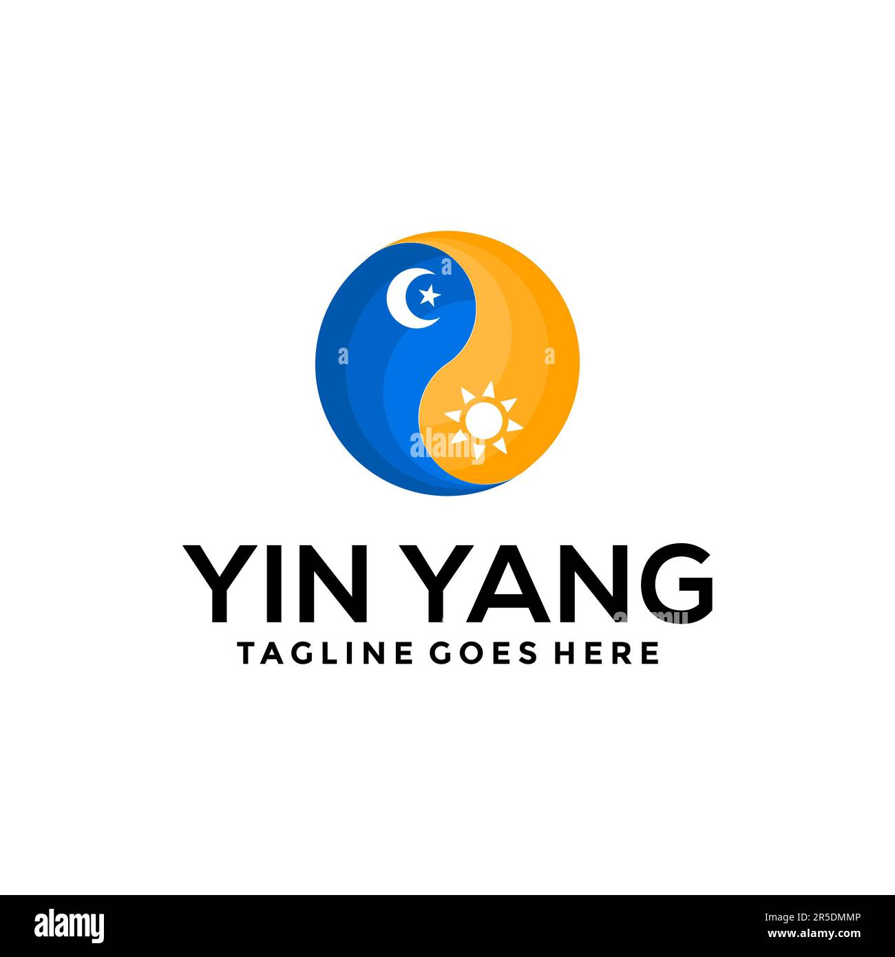 Yin Yang tree Logo Template Design Creative idea Stock Vector Image ...