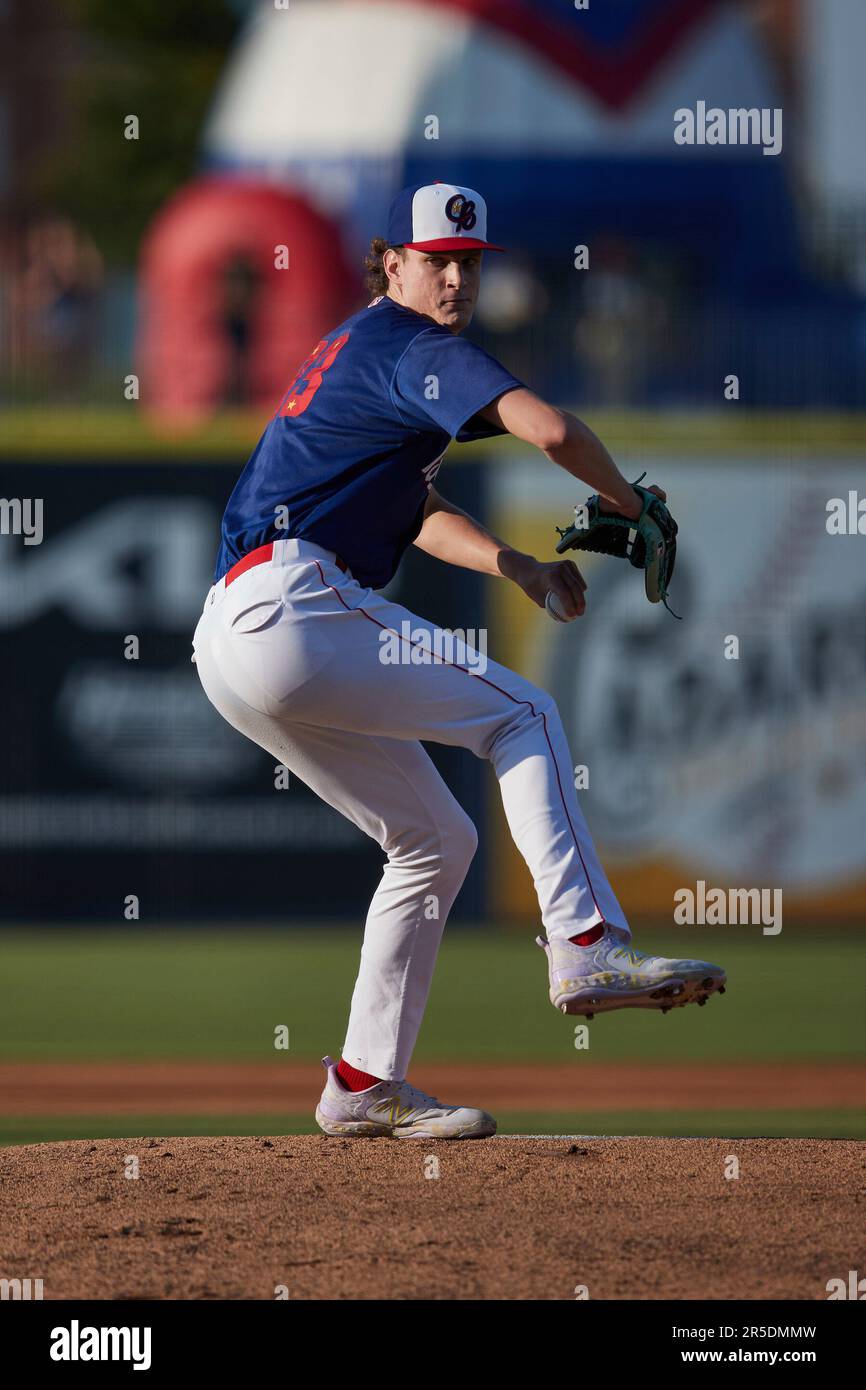 Kannapolis Cannon Ballers starting pitcher Noah Schultz (33) in action during the Carolina ...