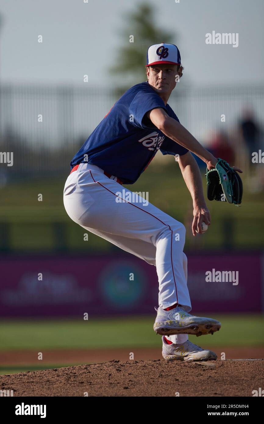 Kannapolis Cannon Ballers starting pitcher Noah Schultz (33) in action during the Carolina ...