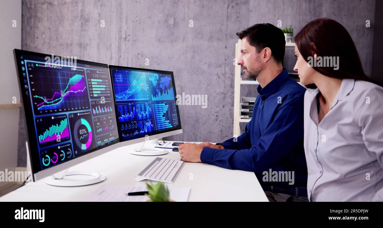 Data Analyst Using Data Analytics KPI Dashboard Stock Photo - Alamy
