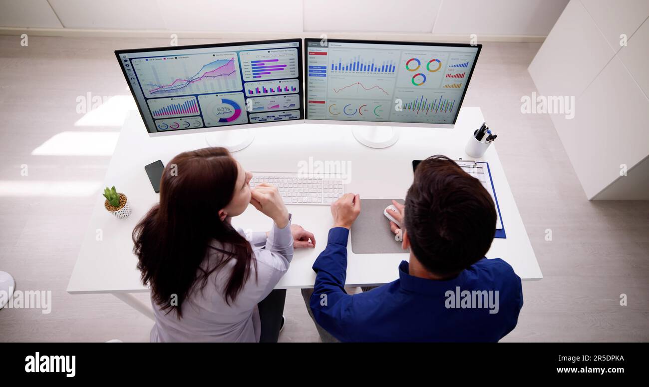 Data Analyst Using Data Analytics KPI Dashboard Stock Photo - Alamy