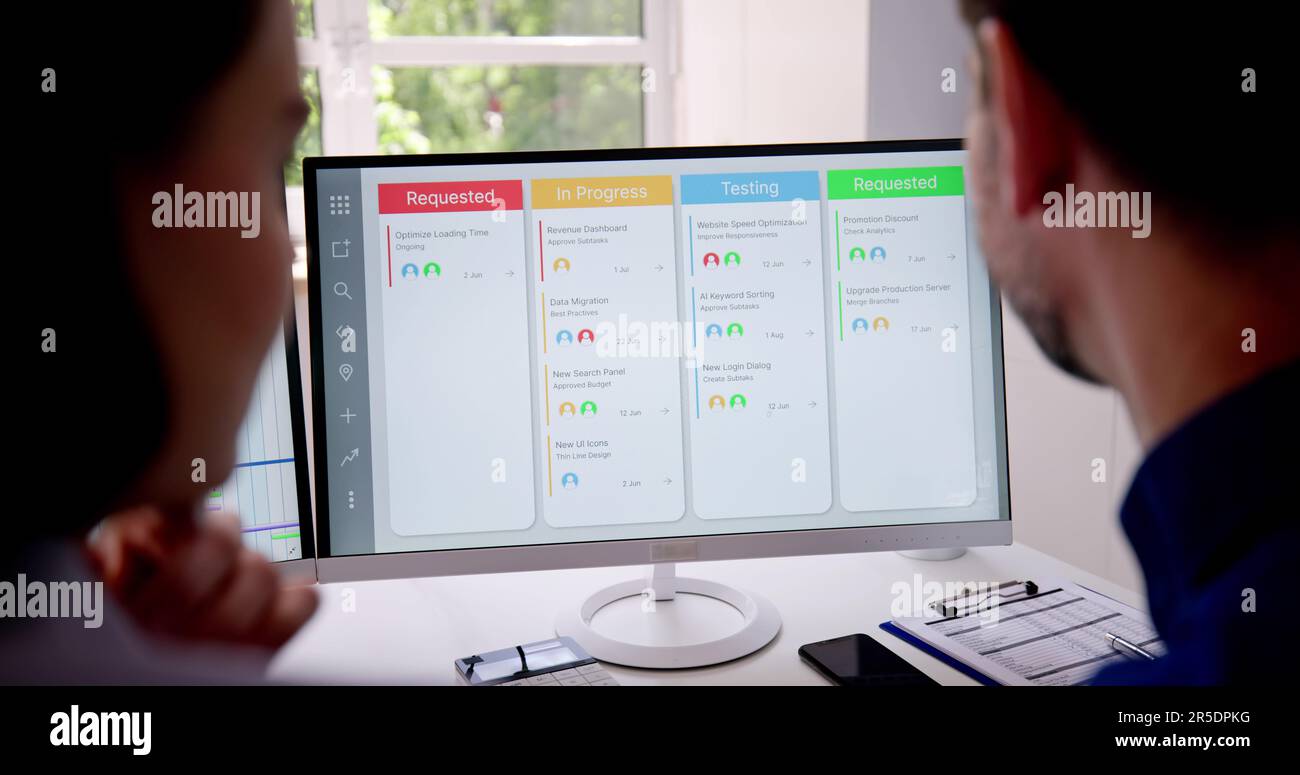Business Schedule Calendar And Agenda Gantt Report Stock Photo - Alamy