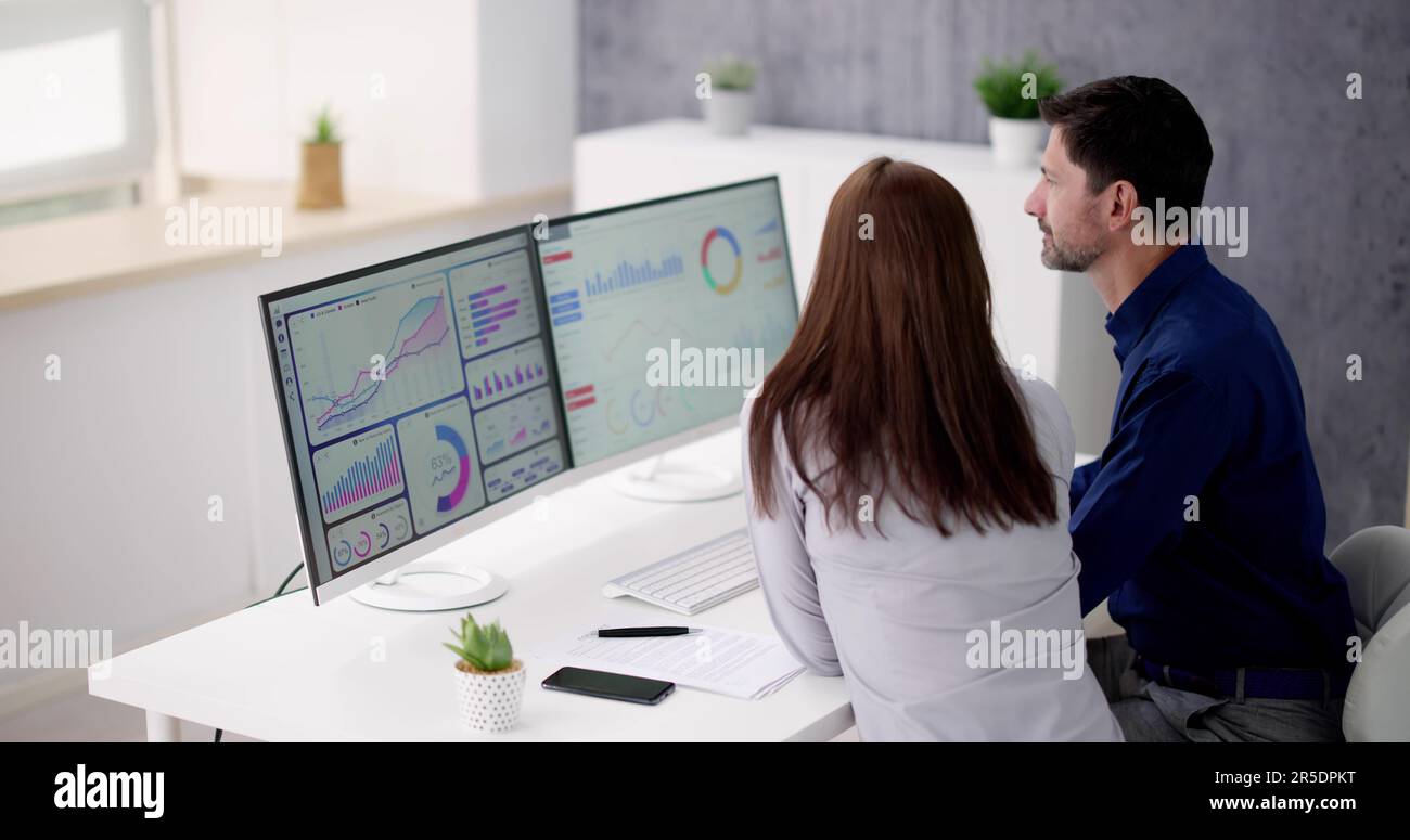 Data Analyst Using Data Analytics KPI Dashboard Stock Photo - Alamy