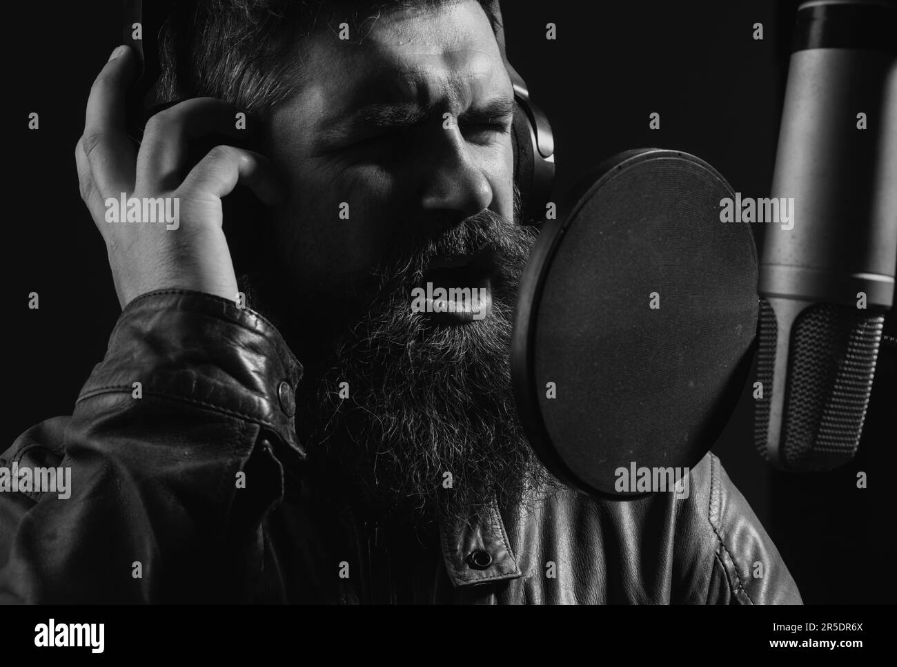 Close up man performing Black and White Stock Photos & Images - Alamy