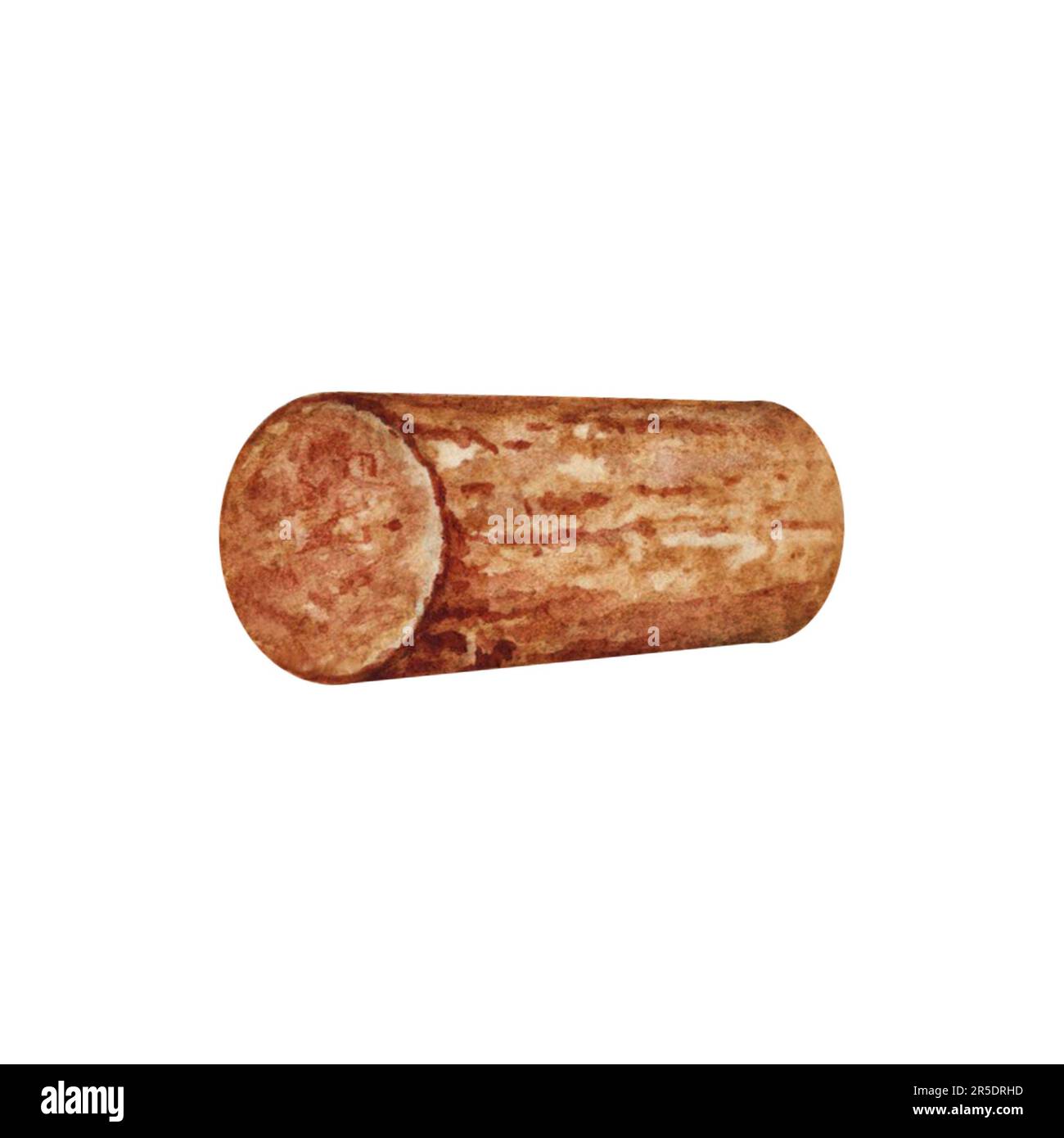 Watercolor illustration of red wine cork. Hand drawn design element on ...