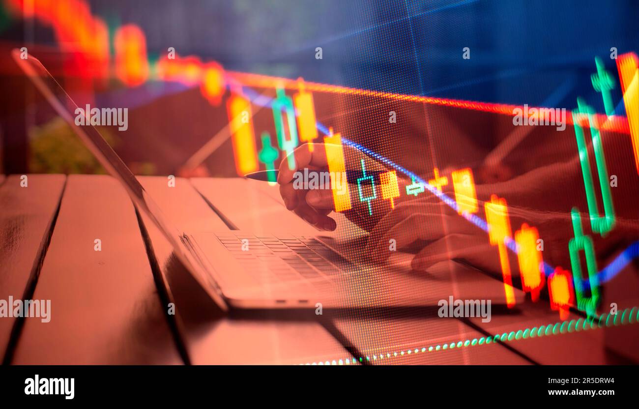 Stock market or forex trading graph and candlestick chart suitable for ...