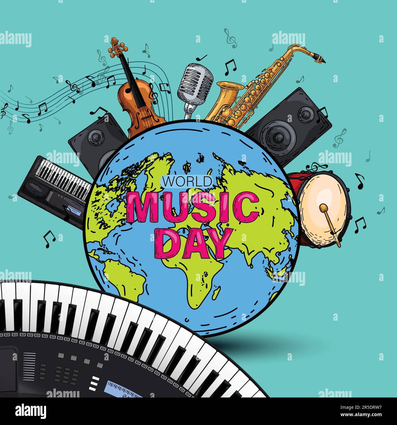 Glob vintage illustration Stock Vector Images - Alamy